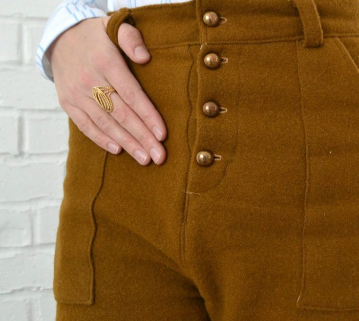 How To Sew a Button on Pants • Heather Handmade