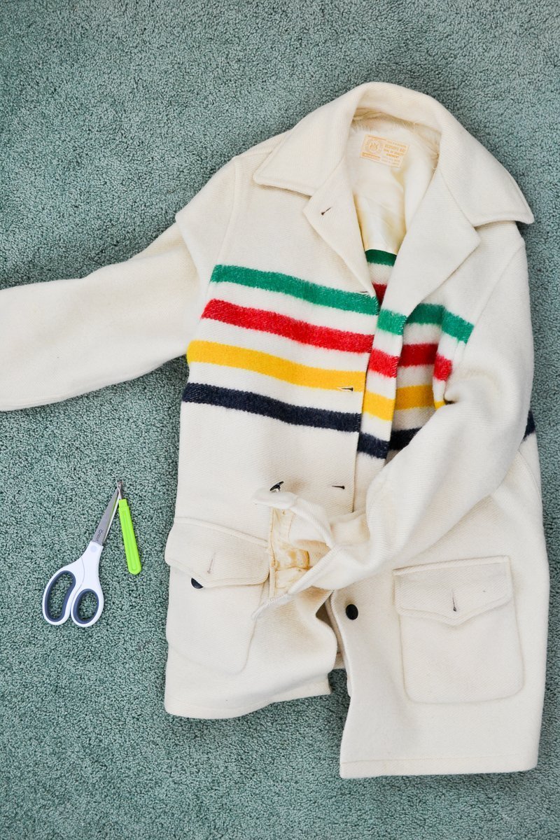 Hudson's Bay Wool Coat Refashion • Heather Handmade