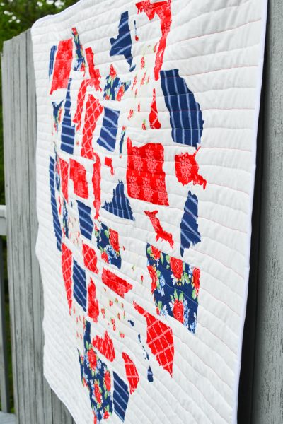 Heart US State Map Quilt • Heather Handmade