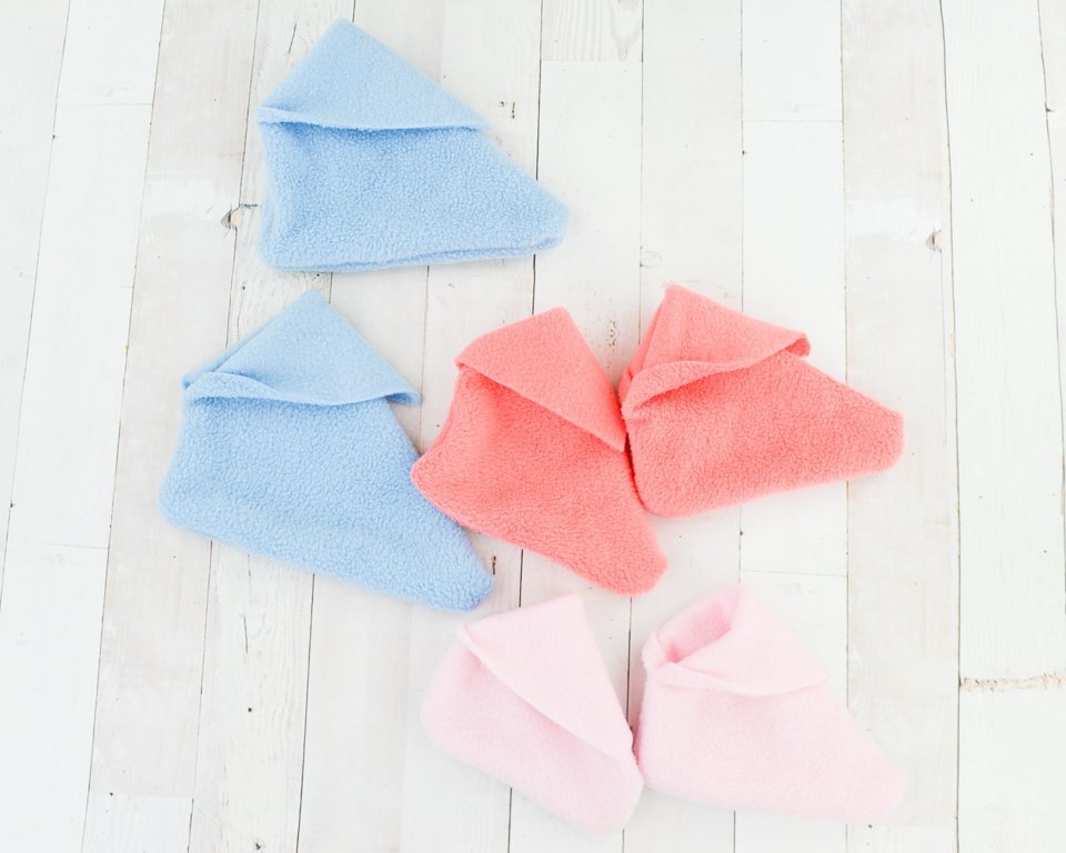 DIY Slippers with Fleece Fabric • Heather Handmade