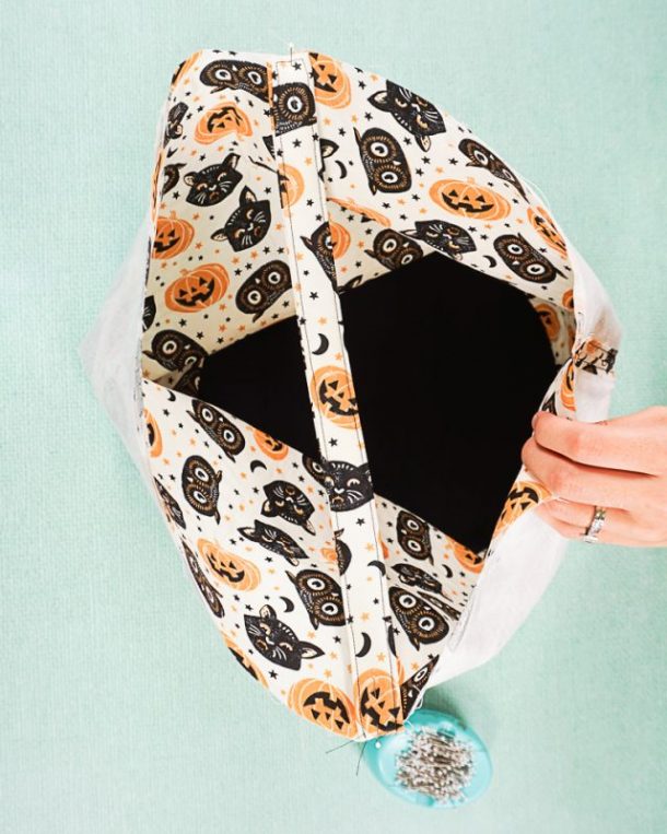 DIY Halloween Fabric Bucket + Free Pattern • Heather Handmade
