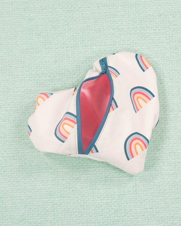 Free Heart Zipper Pouch Sewing Pattern • Heather Handmade
