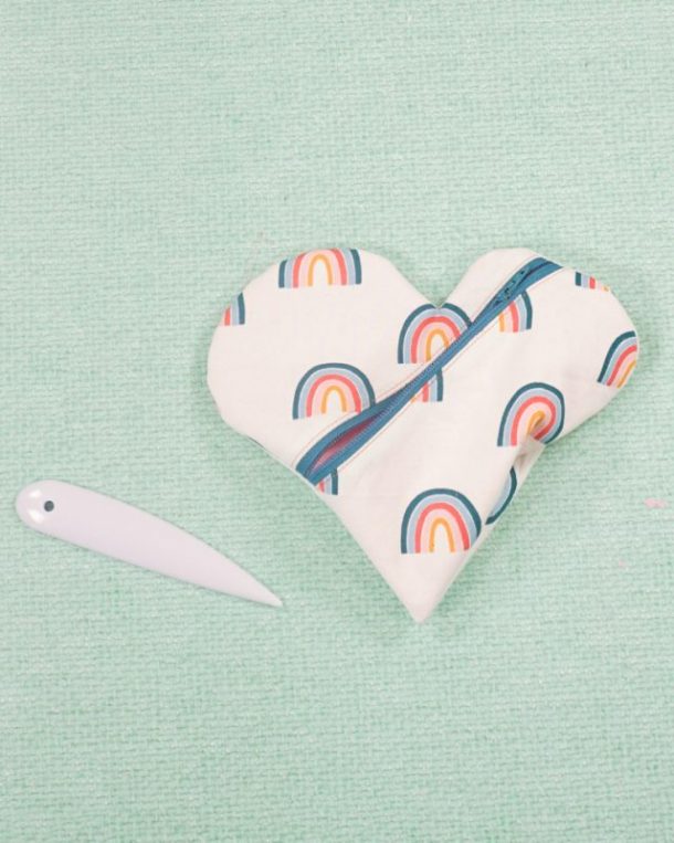 Free Heart Zipper Pouch Sewing Pattern • Heather Handmade