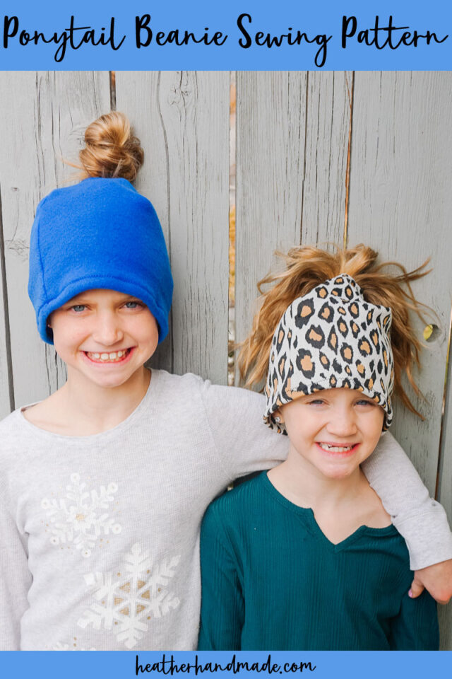 Ponytail Beanie Sewing Pattern • Heather Handmade