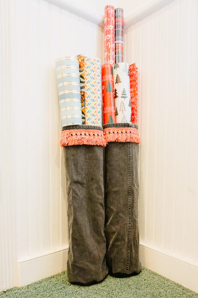 Easy DIY Wrapping Paper Holder for Controlling Rolls of Paper • Heather ...