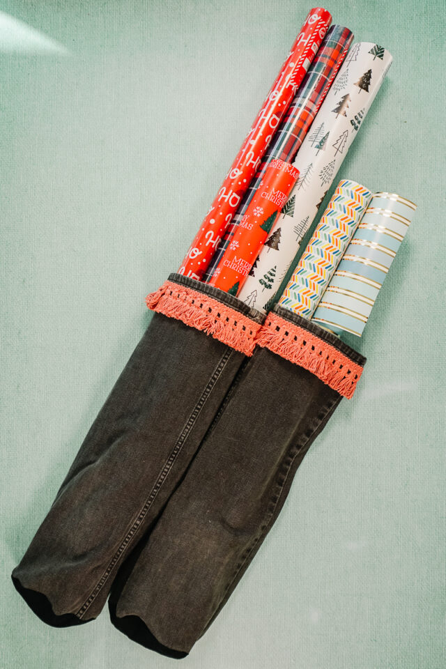 Easy DIY Wrapping Paper Holder for Controlling Rolls of Paper • Heather ...